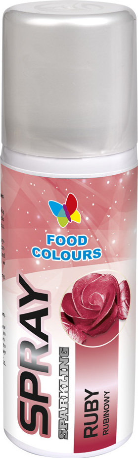 Barva ve spreji Food Colours Ruby (50 ml) Rubínová dortis - OzdobDort.cz